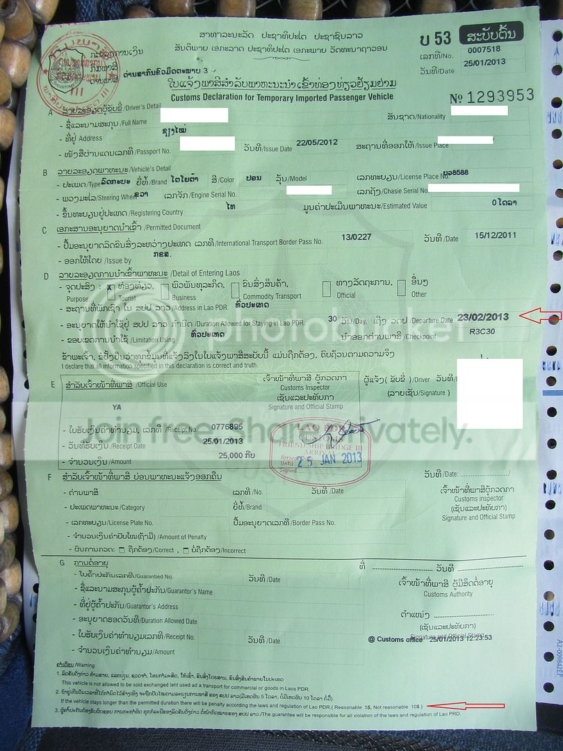 Customs formalities at Thai-Laos Border crossings | Ride Asia ...